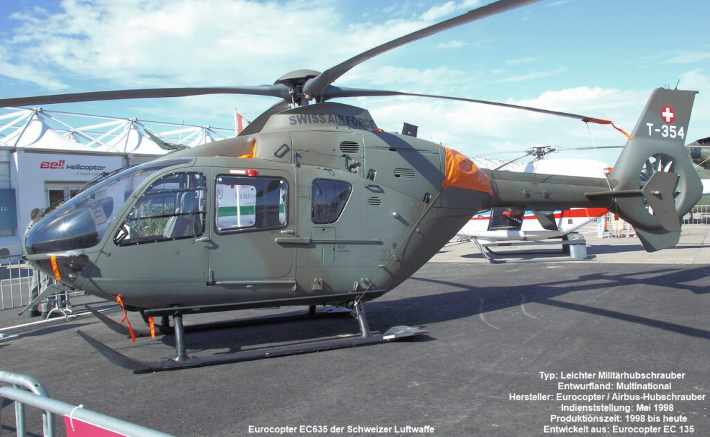 Eurocopter EC 635 - militärische Version des Helikopters EC 135