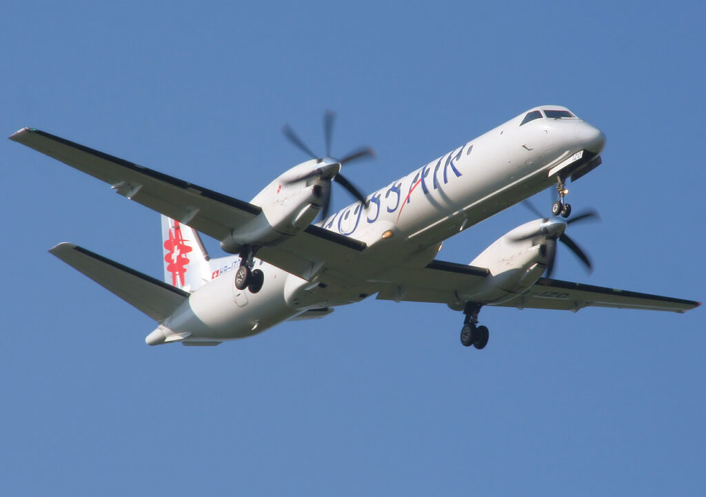 Saab 2000 - schwedisches zweimotoriges Turboprop-Flugzeug